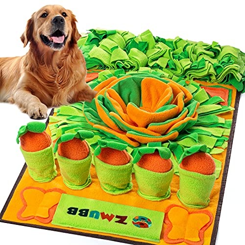 ZMUBB Pet Snuffle Mat for Dogs Sniff Mat Nosework Feeding Mat Slow Feeder Interactive Dog Puzzle Toys for Training and Stress Relief Encourages Natural Foraging Skills (31''x19'')