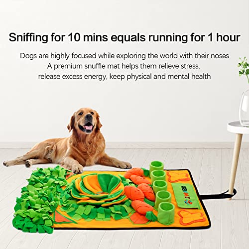 ZMUBB Pet Snuffle Mat for Dogs Sniff Mat Nosework Feeding Mat Slow Feeder Interactive Dog Puzzle Toys for Training and Stress Relief Encourages Natural Foraging Skills (31''x19'')