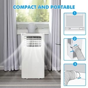 Global Air 10,000 BTU Portable Air Conditioners - Portable AC with Dehumidifier, Fan Mode, Remote Control & Window Kit Included - Ideal for Home, Office, Apartment & Small Rooms up to 300 Sq.Ft.