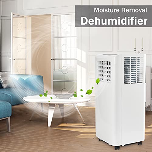 Global Air 10,000 BTU Portable Air Conditioners - Portable AC with Dehumidifier, Fan Mode, Remote Control & Window Kit Included - Ideal for Home, Office, Apartment & Small Rooms up to 300 Sq.Ft.