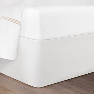 standard textile circa bed wrap, modern bed skirt alternative with bamboo core, white, queen