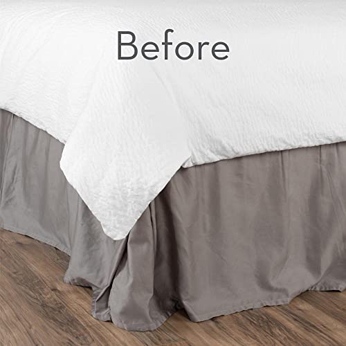 Standard Textile Circa Bed Wrap, Modern Bed Skirt Alternative with Bamboo Core, White, Queen