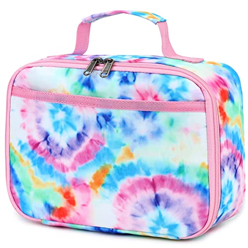 Kids Lunch Box for School Girls Boys Insulated Lunch Bags Reusable Lunch Cooler Tote for Women Work Travel Pinic (Tie-Dye Blue)