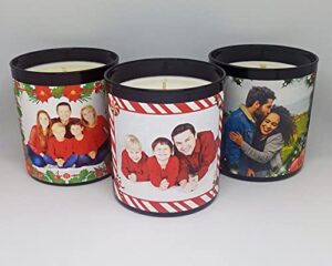 9oz. personalized christmas photo candle