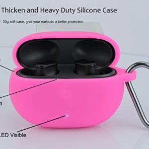 Pink Cover Case Replacement for Apple Beats Studio Buds 2021 New Wireless Earbuds, Silicone Skin Carrying Protective Protector Sleeve for Women, Girl Glow in Dark - LEFXMOPHY