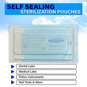 [200pcs] Self Seal Sterilization Pouches, Autoclave Pouches Adhesive Strips (6.5" x 3.5")