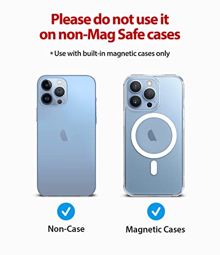 Ringke Magnetic Slot Card Holder Compatible with iPhone 14, 13, 12, Pro Max Mini and Compatible with MagSafe Case, Premium Hard Magnetic Stick on ID Credit Card Sleeve Phone Wallet - Clear Mist