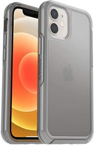 otterbox symmetry clear series case for iphone 12 mini, non-retail packaging - moon walker (frost white/silver met/moonwalker graphic)