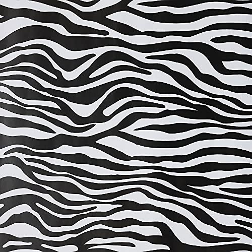 JAM Paper Gift Wrap - Zebra Print Wrapping Paper - 50 Sq Ft Total - Black & White Safari Stripes - 2 Rolls/Pack