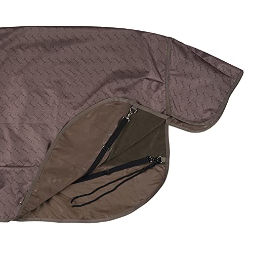 HORZE Avalanche 1200D Lightweight Turnout Blanket with Fleece Lining | Waterproof Horse Rain Sheet - Chocolate Chip Brown/Dark Brown - 72 in