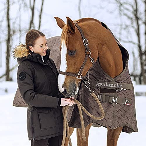 HORZE Avalanche 1200D Lightweight Turnout Blanket with Fleece Lining | Waterproof Horse Rain Sheet - Chocolate Chip Brown/Dark Brown - 72 in