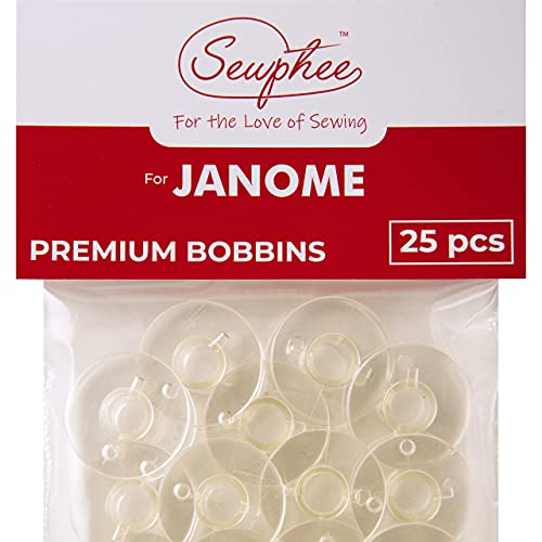 Sewphee Bobbins for JANOME Sewing Machine - Class 15 - Fits Janome, Brother, Elna and Other Quality Sewing Machines (102261103) 12PCS