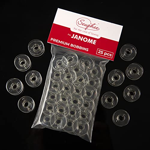 Sewphee Bobbins for JANOME Sewing Machine - Class 15 - Fits Janome, Brother, Elna and Other Quality Sewing Machines (102261103) 12PCS