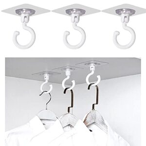 akenhety adhesive wall hook heavy duty coat hooks for hanging bag, hat,towel, closet clothes hanger house plant hanger kitchen bathroom bedroom utility hooks（6 packs,white）