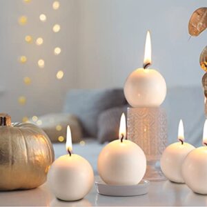 7 Pieces Round Candles Ball Candles Unscented Round Ball Candle Decorative Ball Candles for Wedding Baby Shower Birthday Christmas Holiday Celebration Valentines Home (White)