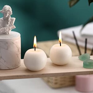 7 Pieces Round Candles Ball Candles Unscented Round Ball Candle Decorative Ball Candles for Wedding Baby Shower Birthday Christmas Holiday Celebration Valentines Home (White)