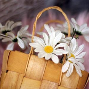 UXZDX Hand-Woven Wood Chip Small Basket Flower Basket Simulation Flower Basket Shopping Basket Mini Basket