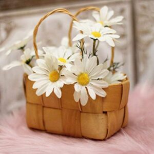 UXZDX Hand-Woven Wood Chip Small Basket Flower Basket Simulation Flower Basket Shopping Basket Mini Basket