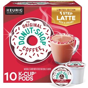 the original donut shop one-step red velvet latte, keurig single serve k-cup pods, 10 count