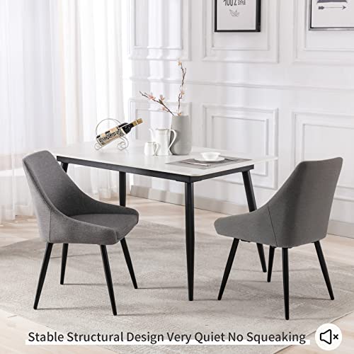 DYCHIL Dining Chairs Dark Grey Living Room Chairs Fabric Upholstered Kitchen Chairs,Loads Up to 270lbs,Quick Assembly,Ergonomics Dining Room Chairs