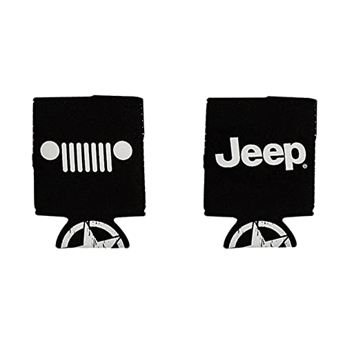 Jeep Logo Insulated Can Wrap Neoprene Insulated Can Holder Cooler Sleeve Coolies Fits 12 Oz Cans (Black)