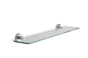 croydex metra flexi-fix easy fit screw or glue glass bathroom shelf, 4.9in x 25.1in x 3.1in, chrome