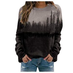 masbird women's tie dye coloblock cute cow printed hooded sweatshirts casual pocket pullover long sleeve shirts hoodies gray