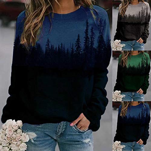 Masbird Women's Tie Dye Coloblock Cute Cow Printed Hooded Sweatshirts Casual Pocket Pullover Long Sleeve Shirts Hoodies Gray