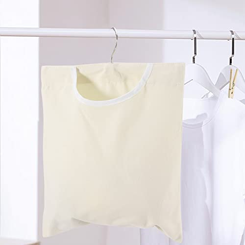 Canvas Clothespin Bag, Portable Reusable Oxford Cloth Hanging Storage Organizer, Laundry Clothes Pin Holder with an Extra-Large Hook for Hanging and Effortlessly Slidingwith