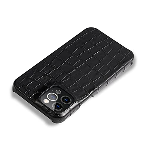 nincyee Genuine Leather Case for iPhone 13 Pro,Classic Crocodile Pattern Real Leather Half Wrapped Case Slim Fit (Half-Pack)