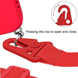 Yoedge Crossbody Case for Samsung Galaxy A72 (4G-5G) [ 6.7" ] with Adjustable Neck Cord Lanyard Strap - Soft Silicone Shockproof Protective Cover with Lovely Design Pattern - Red