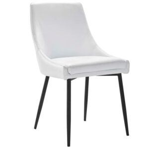 Modway Viscount Vegan Leather Side Dining Chairs-Set of 2, Black White