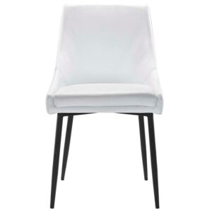 Modway Viscount Vegan Leather Side Dining Chairs-Set of 2, Black White