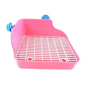 magideal rabbit litter box toilet for small animal bunny rabbits guinea pig galesaur ferrets corner litter pan potty trainer small pets cage toilet bedding box, pink