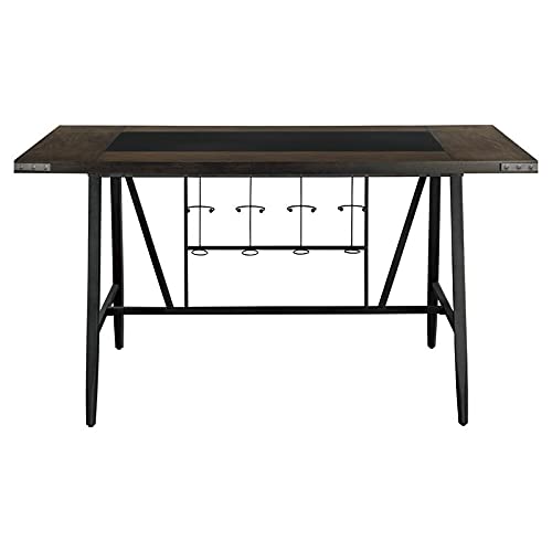 Lexicon Appert Transitional Metal Counter Height Dining Room Table in Dark Gray