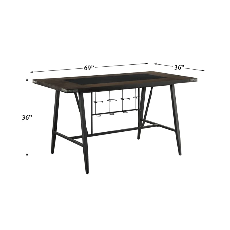 Lexicon Appert Transitional Metal Counter Height Dining Room Table in Dark Gray