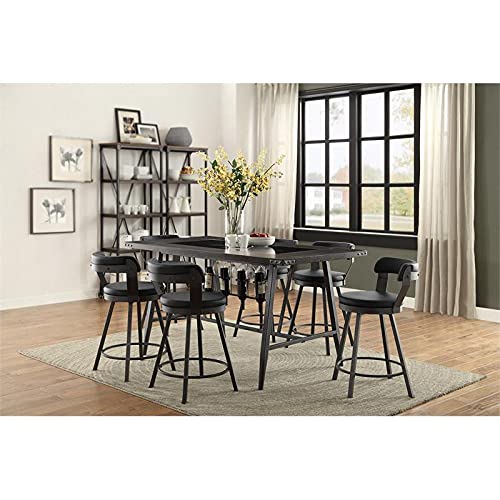 Lexicon Appert Transitional Metal Counter Height Dining Room Table in Dark Gray