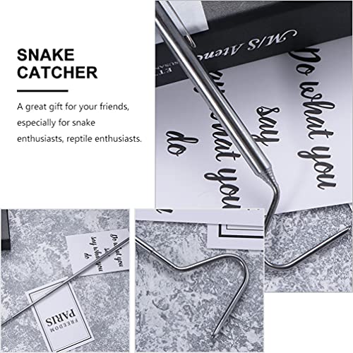 DOITOOL 2pcs Snake Hook Telescopic Snake Catching Tools Stainless Steel Snake Tongs Reptile Grabber 68cm