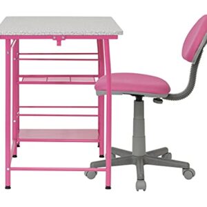 Calico Designs Study Zone II Student Desk and Task Chair 2 Piece Set, Pink