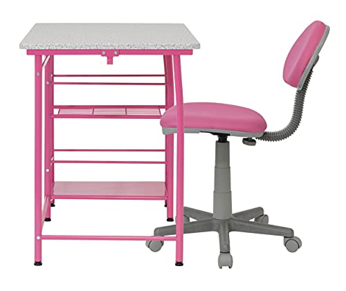 Calico Designs Study Zone II Student Desk and Task Chair 2 Piece Set, Pink