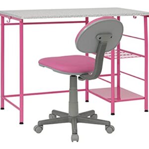 Calico Designs Study Zone II Student Desk and Task Chair 2 Piece Set, Pink