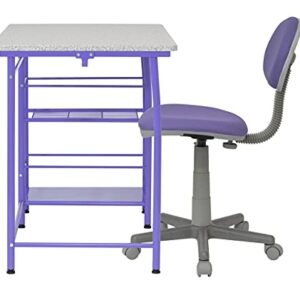 Calico Designs Study Zone II Student Desk and Task Chair 2 Piece Set, Purple