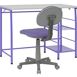 Calico Designs Study Zone II Student Desk and Task Chair 2 Piece Set, Purple