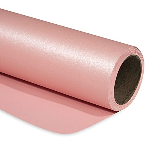 RUSPEPA Pink Matte Wrapping Paper - Solid Color Pearly - lustre Paper Perfect for Wedding, Birthday, Christmas, Baby Shower -17 Inches X 32.8 Feet