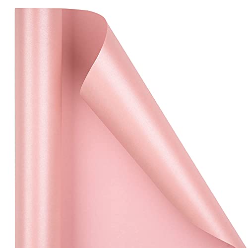 RUSPEPA Pink Matte Wrapping Paper - Solid Color Pearly - lustre Paper Perfect for Wedding, Birthday, Christmas, Baby Shower -17 Inches X 32.8 Feet