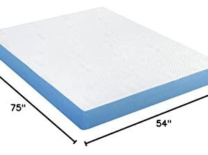 Oleesleep 6 Inch Ventilated Gel Infused Memory Foam Mattress, CertiPUR-US Certified, Blue, Full