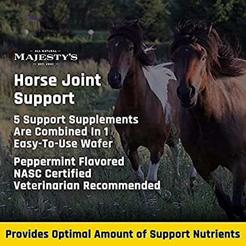 Majesty's Flex HA Wafers - Superior Performance Horse/Equine Joint Support Supplement - HA, Vitamin C, Yucca, Glucosamine (Peppermint, 2 Pack(120 Count Total))