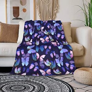 nmbvcxz butterfly throw blanket cozy flannel fleece blanket air conditioning blanket for living rooms sofa 50"x40"