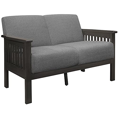 Lexicon Lewiston Fabric Upholstered Loveseat in Gray and Antique Gray