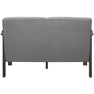 Lexicon Lewiston Fabric Upholstered Loveseat in Gray and Antique Gray